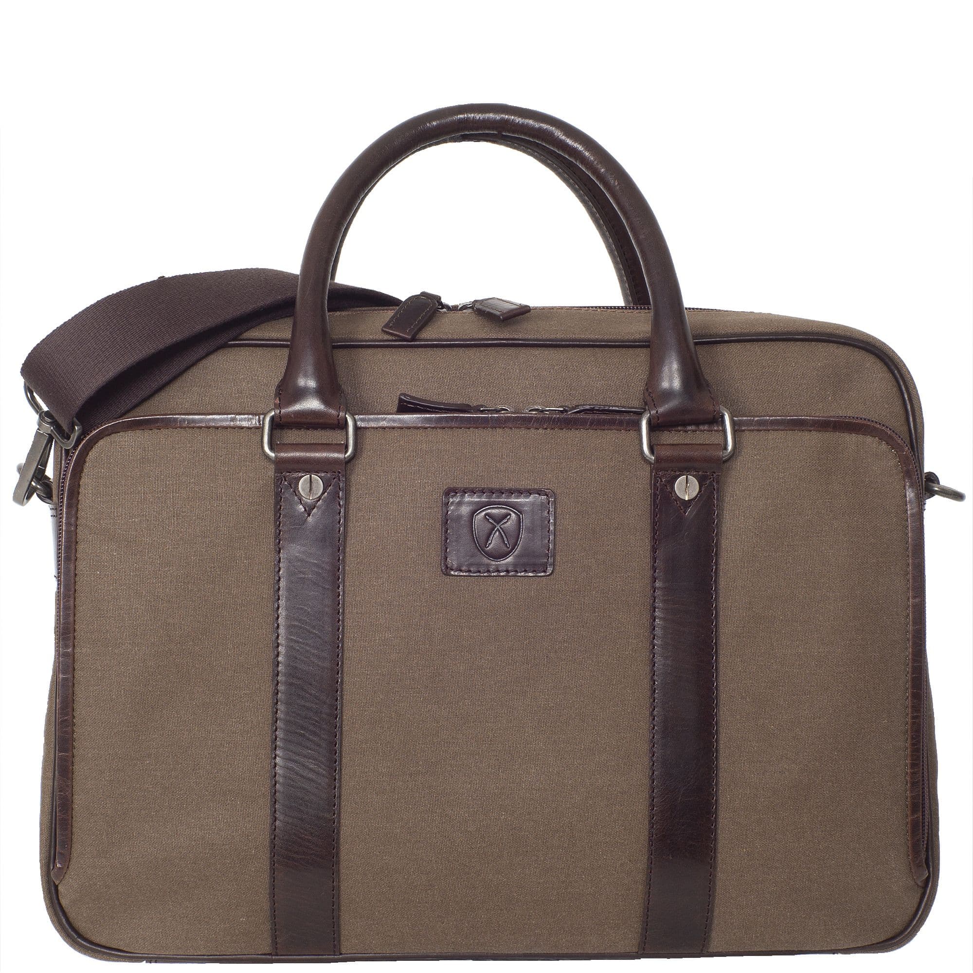 Businesstasche Laptoptasche 15 Zoll Canvas und Leder